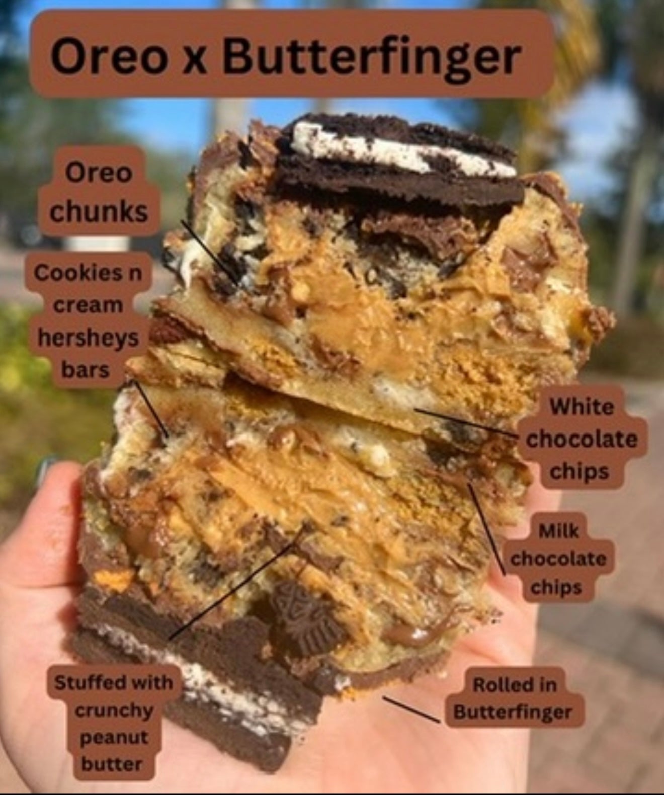 The Oreo x Butterfinger Stuffed Cookie | Crunchy Peanut Butter & Cream ...